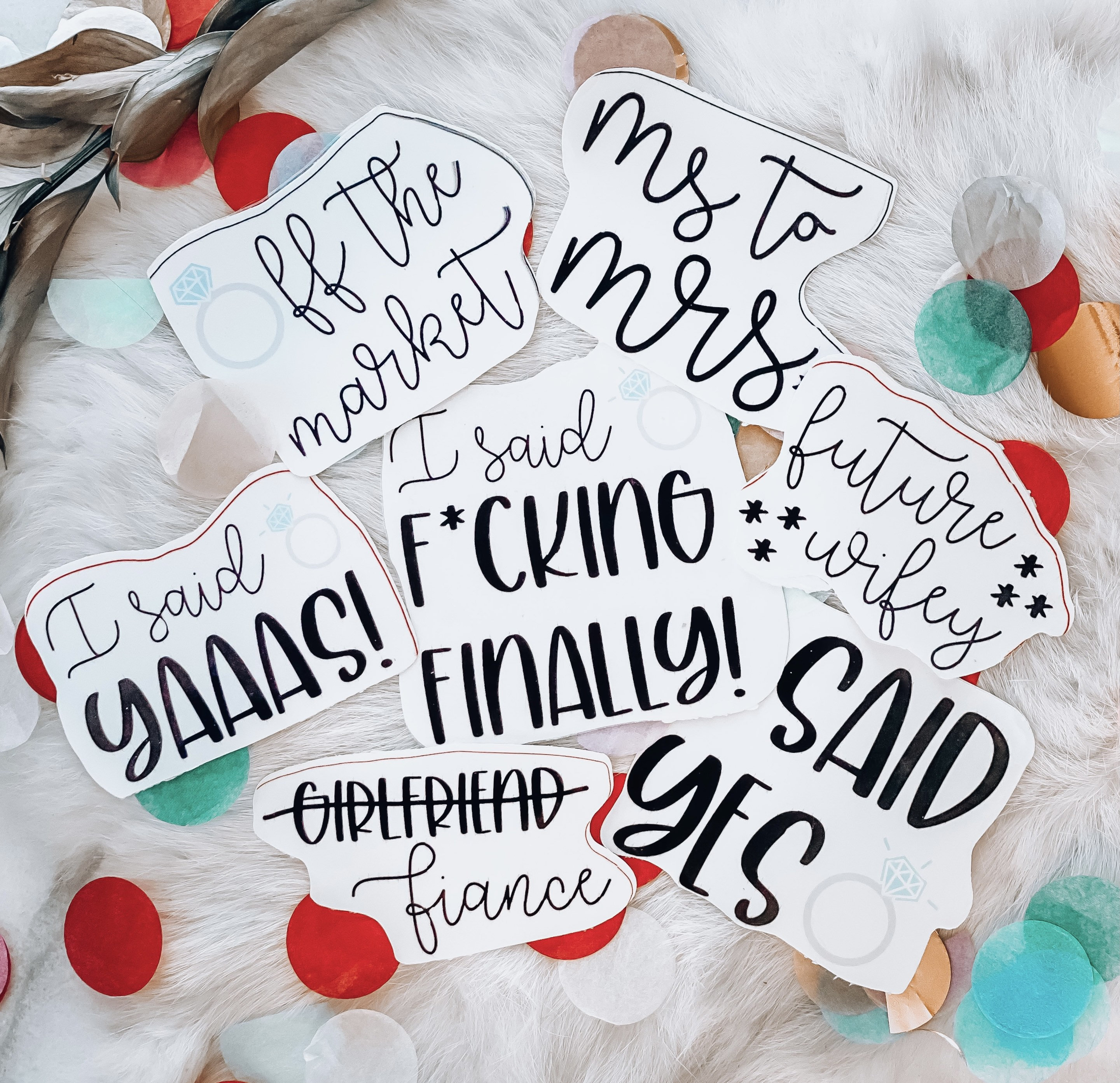 Wedding Stickers, I said yes sticker, mug sticker, tumbler stickers ...