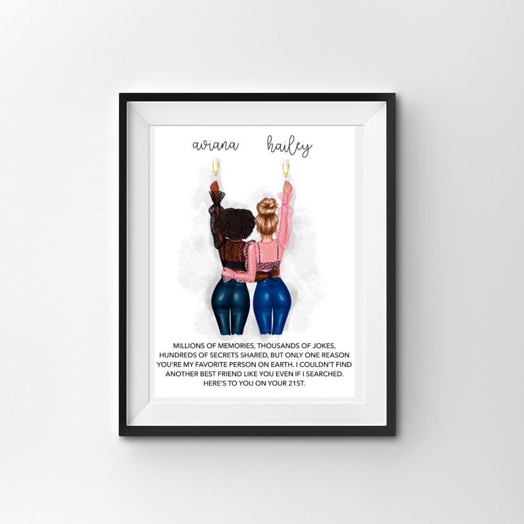 Best friend print - Personalized wall art - custom friend prints - best ...