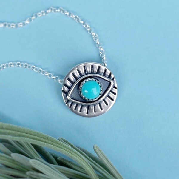 Turquoise Evil Eye Pendant - Etsy