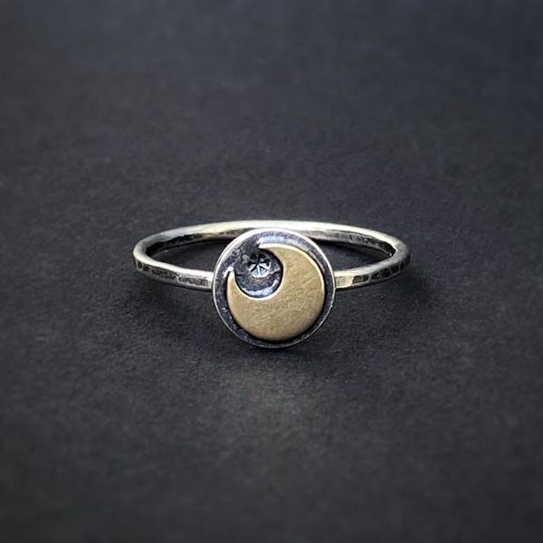 Silver Moon Ring - Etsy