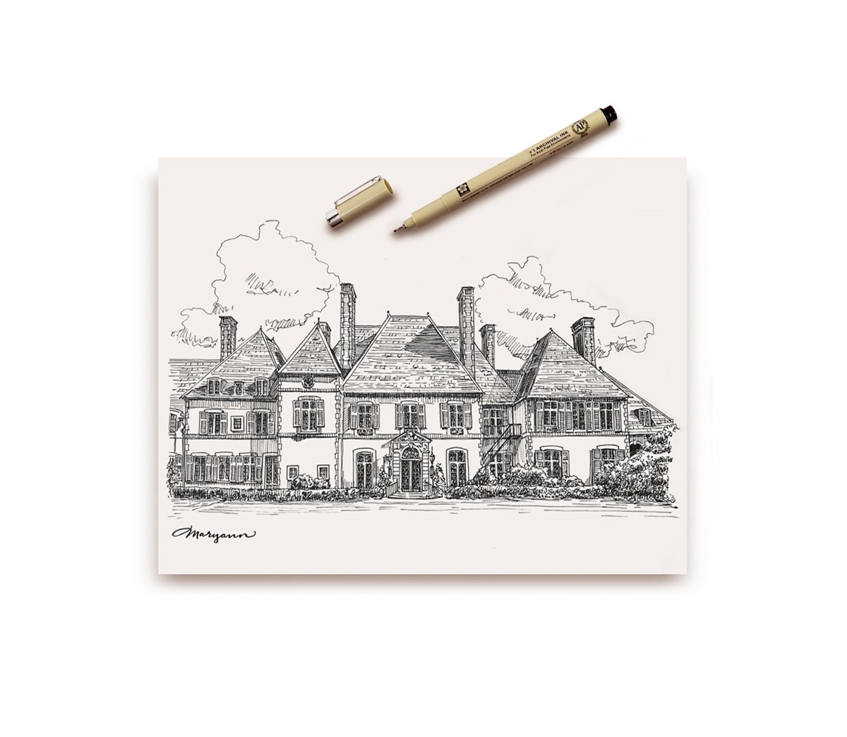 Pen and Ink House Portrait/architectural Illustration - Etsy