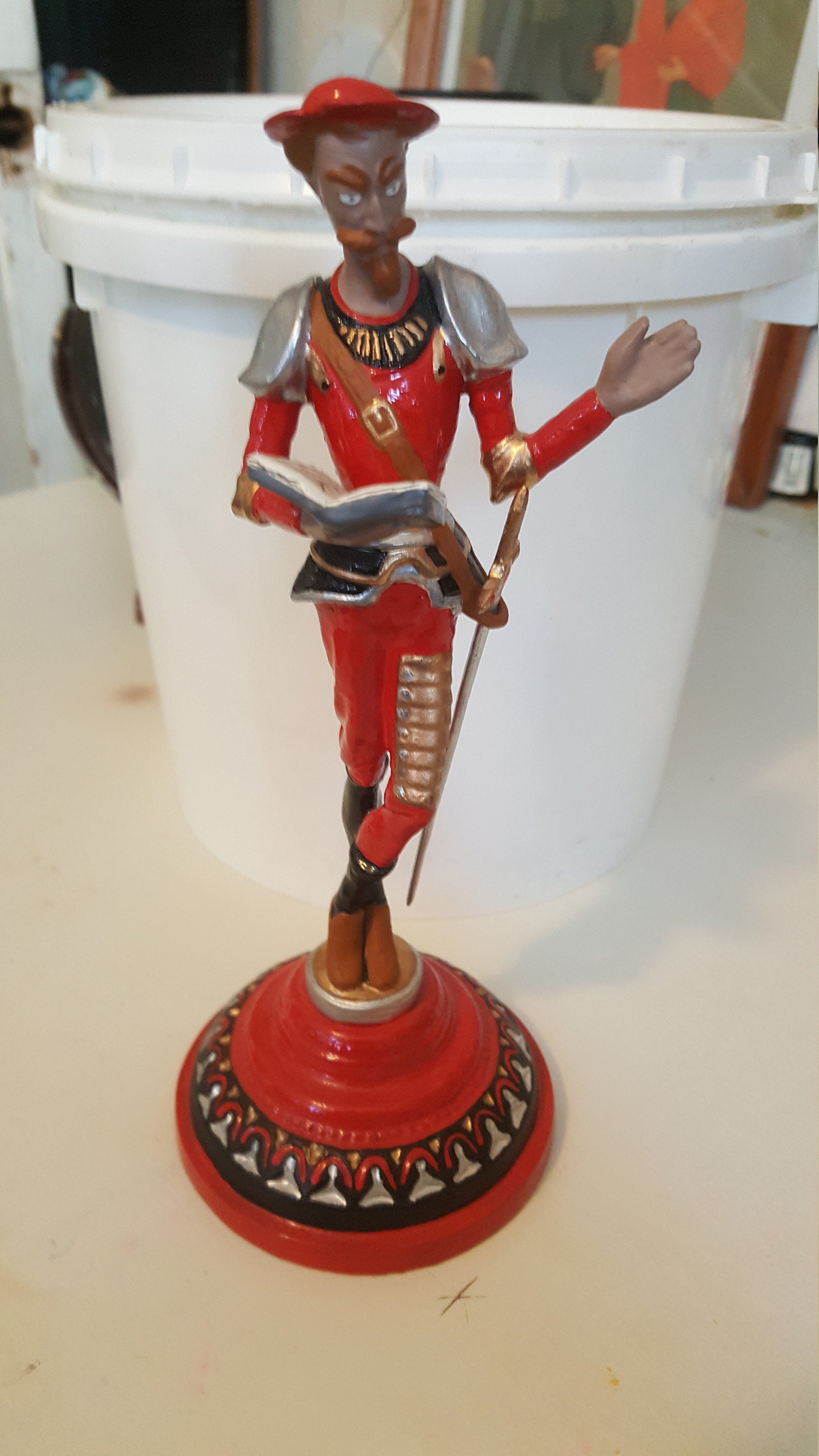 Hand Painted Metal Conquistador Statue - Etsy