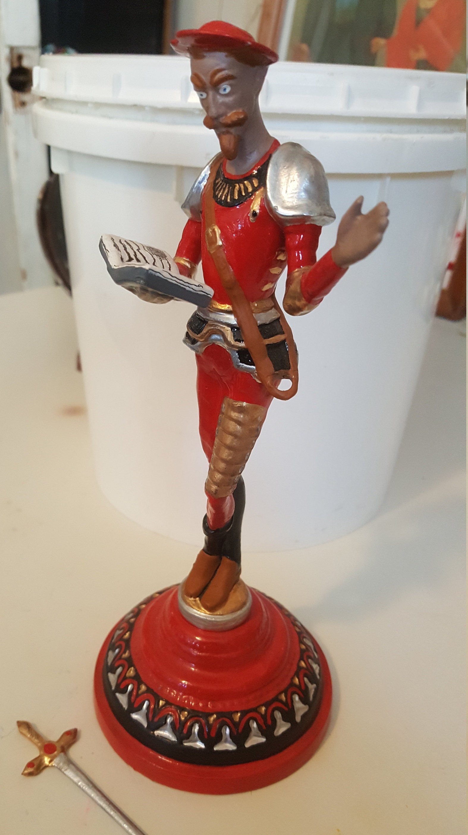 Hand Painted Metal Conquistador Statue - Etsy