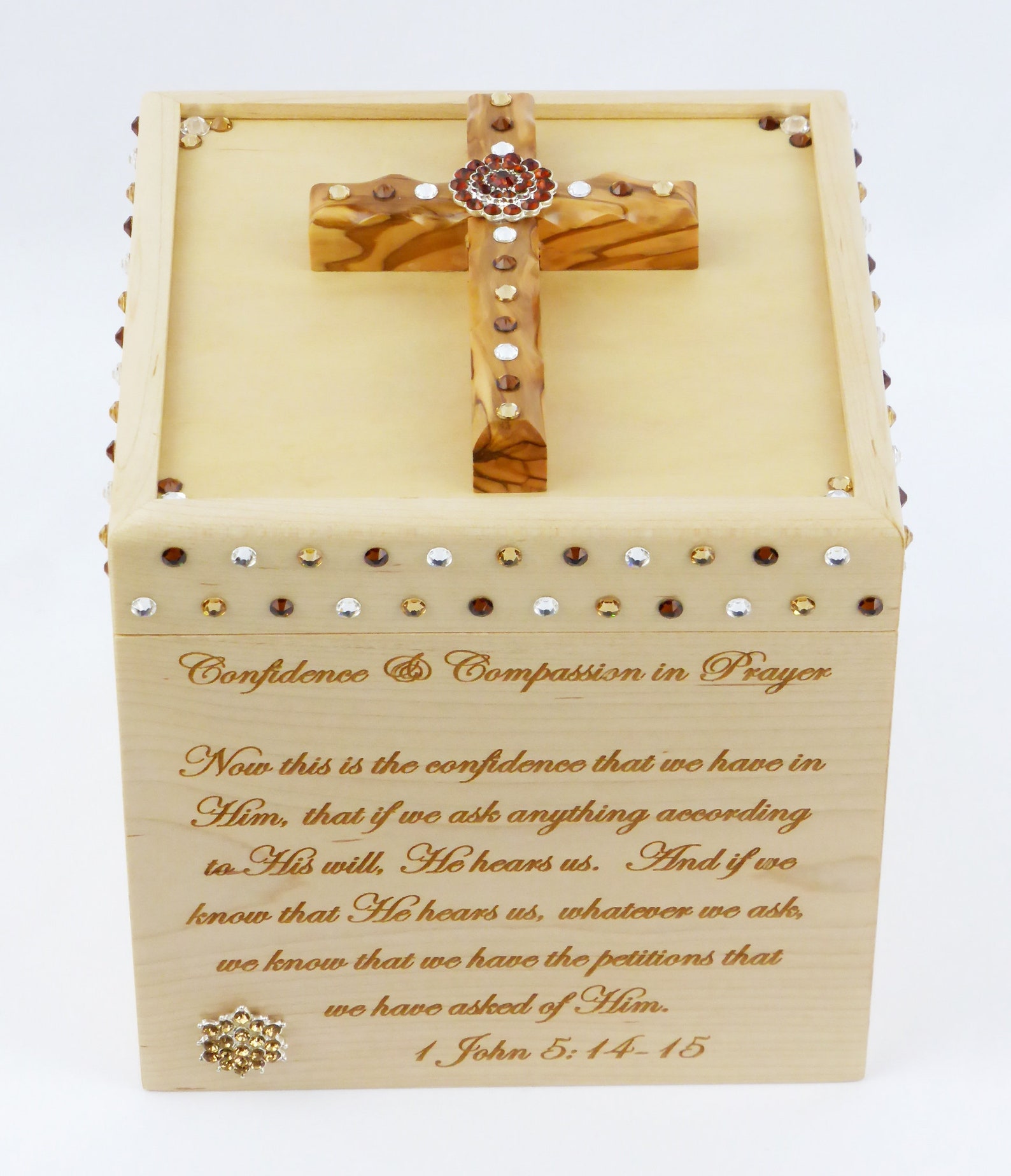 Prayer Request Box Maple Prayer Box I John 5 - Etsy