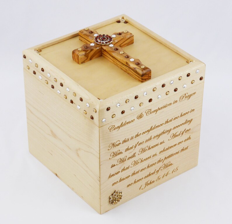 Prayer Request Box Maple Prayer Box I John 5 - Etsy