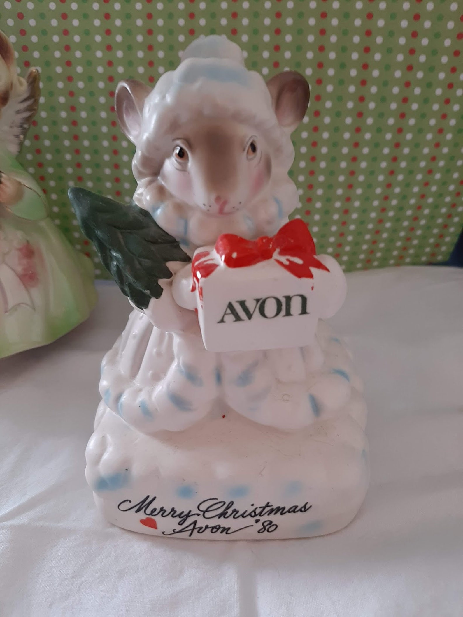 Vintage 1980 Avon Christmas Mouse Figurine - Etsy