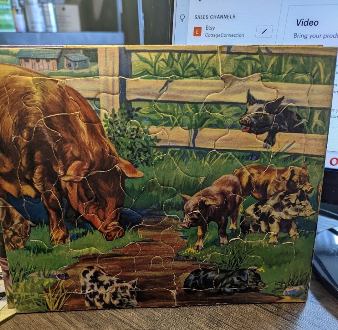 Two Vintage Children's Farm Yard Puzzles - Etsy