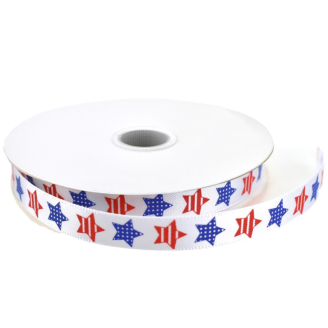 Patterned Stars Patriotic Ribbon, 3/8-inch, 5-yard - Etsy