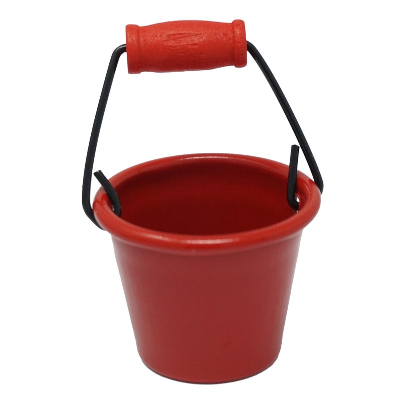 Miniature Metal Pail With Handle Red 1-1/2-inch | Etsy