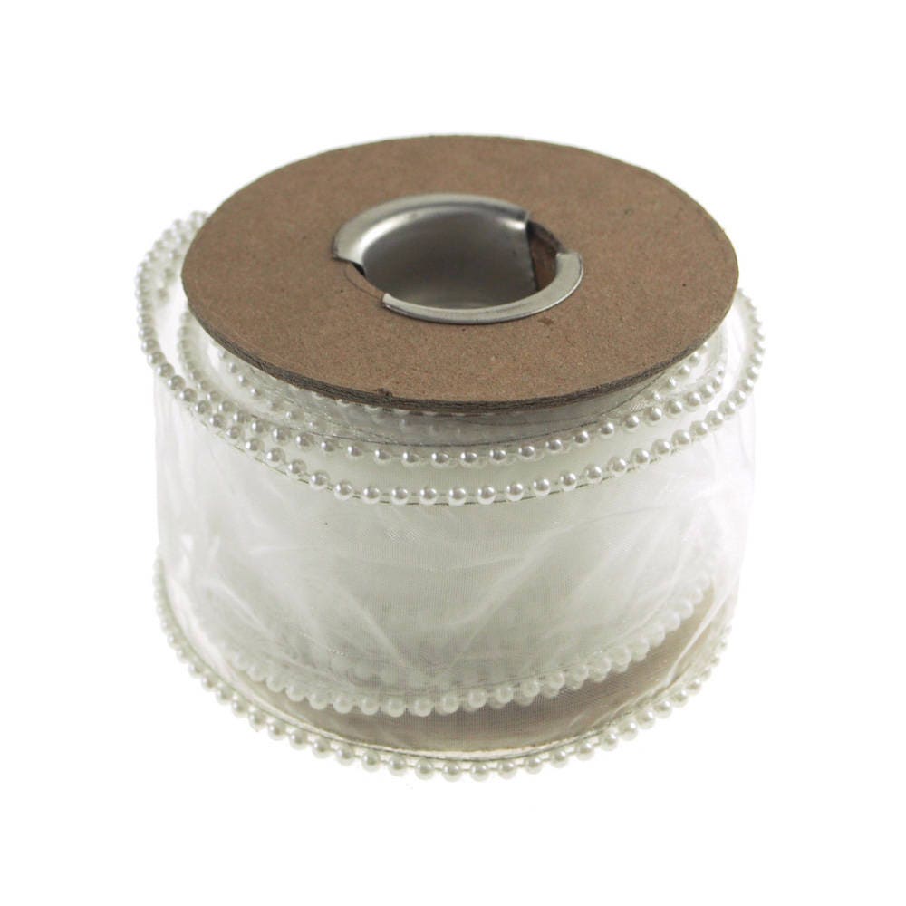 Pearl Edge Wired Sheer Luxury Ribbon 2-Inch 5 Yards | Etsy