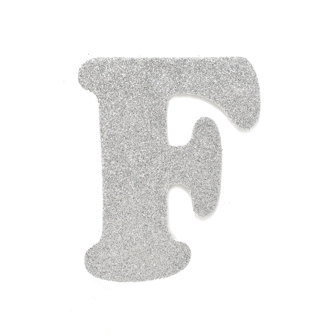 EVA Glitter Foam Letter Cut Out f, Silver, 4-1/2-inch, 12-count - Etsy
