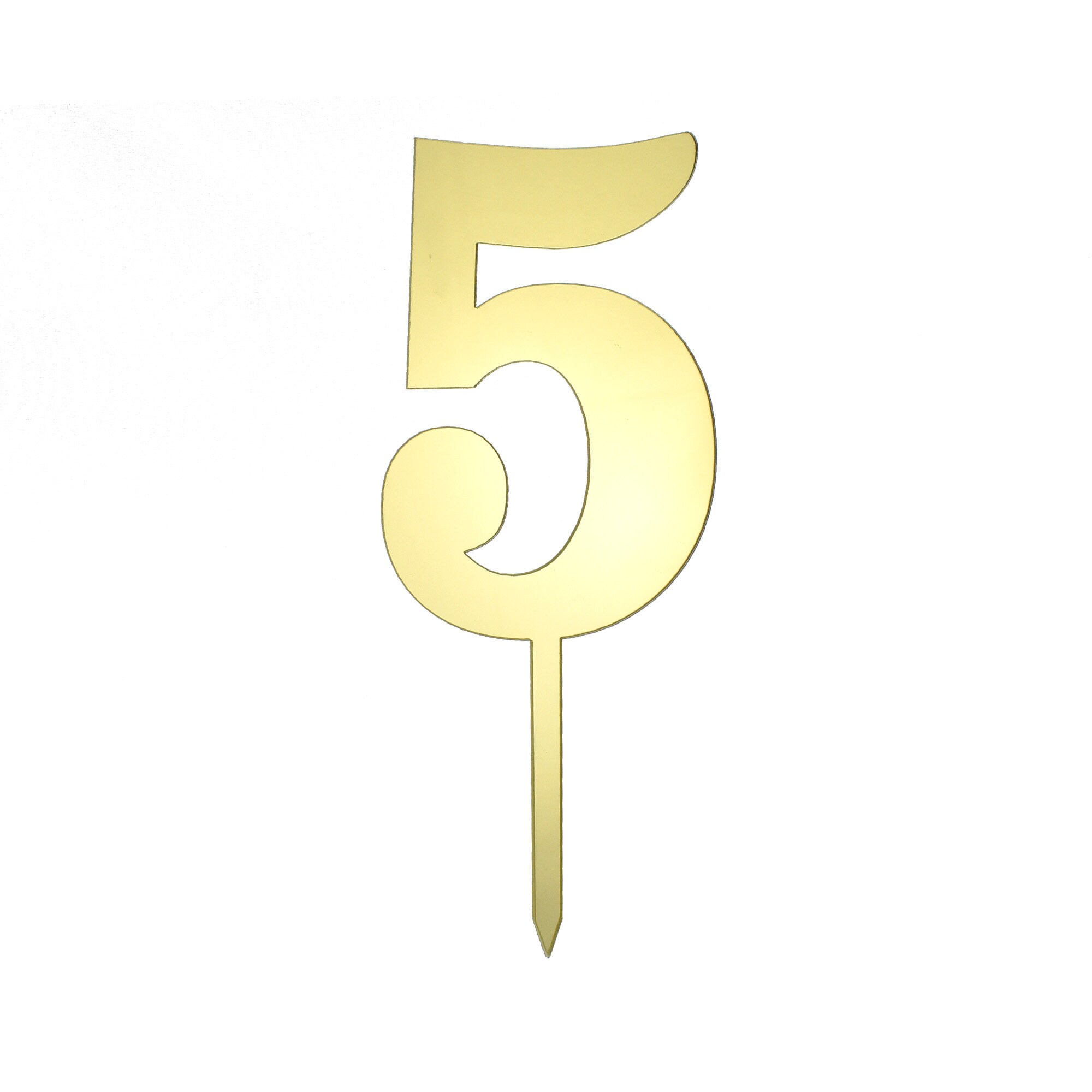 Metallic Acrylic Number 5 Cake Topper Gold 7-1/2-inch - Etsy UK
