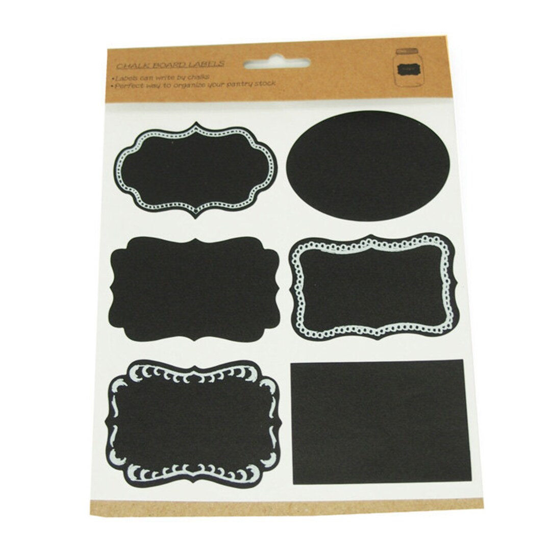 Black Chalkboard Labels, Assorted Shaped, 3-inch, 24-piece - Etsy