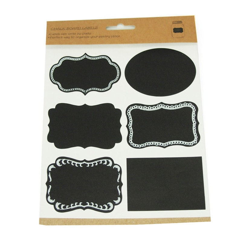 Black Chalkboard Labels Assorted Shaped 3-inch 24-piece | Etsy