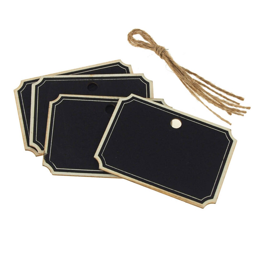 Chalkboard Wood Tags Fancy Border Black 3-1/4-inch 4-piece - Etsy