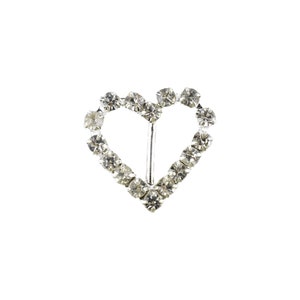 Rhinestone Heart Mini Buckle Accents, 3/4-inch, 12-count Silver - Etsy