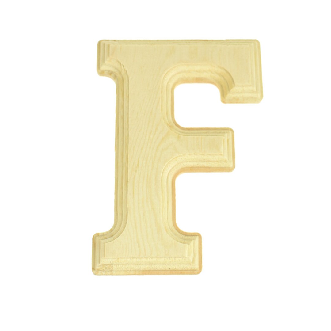 Pine Wood Beveled Wooden Letter F, Natural, 5-13/16-inch - Etsy