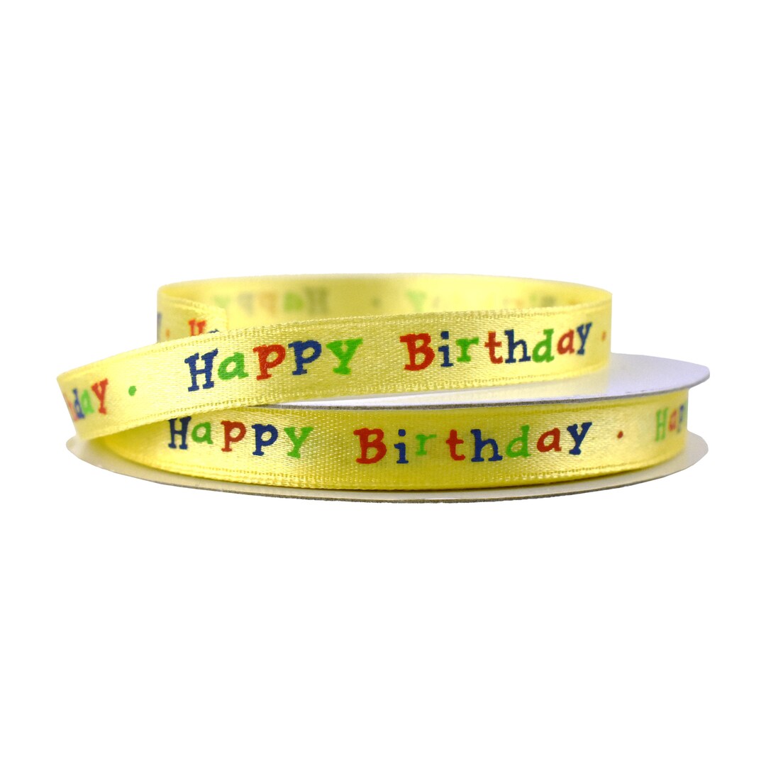 Happy Birthday Satin Ribbon 3/8-inch 10-yard - Etsy