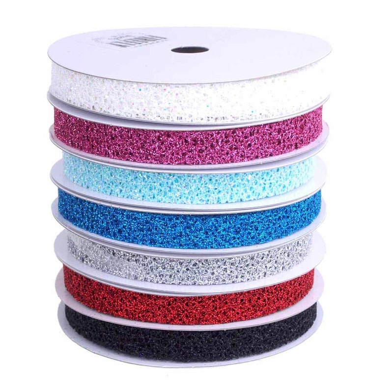 Glitter Web Mesh Ribbon, 5/8-inch, 25 Yards - NEW COLORS - Etsy