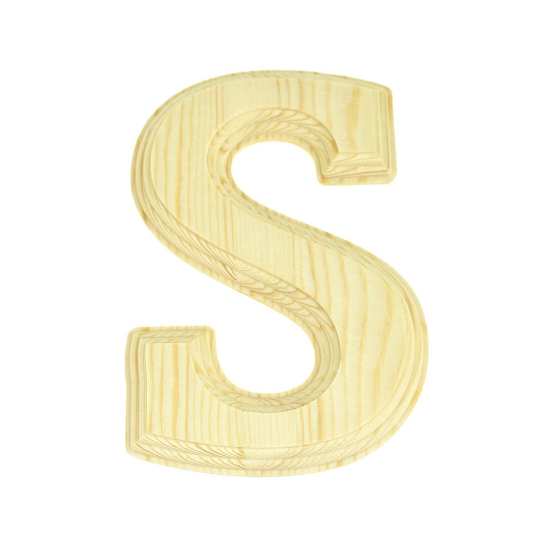 Pine Wood Beveled Wooden Letter S, Natural, 5-13/16-inch - Etsy Pine Wood Beveled Wooden Letter S, Natural, 5-13/16-inch - Etsy