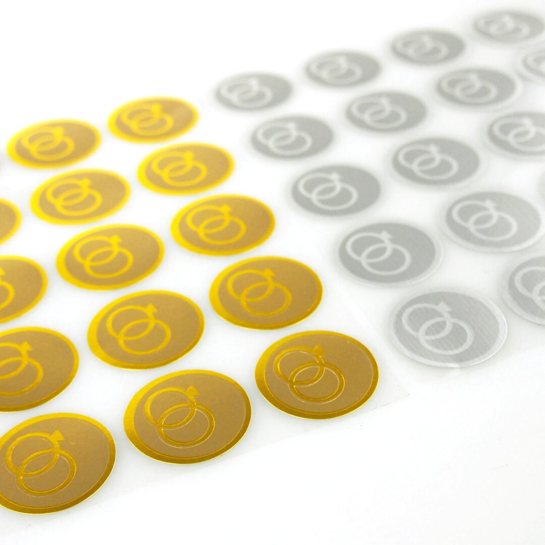 Wedding Ring Print Foil Seal Stickers, 1-inch, 100-count - Etsy