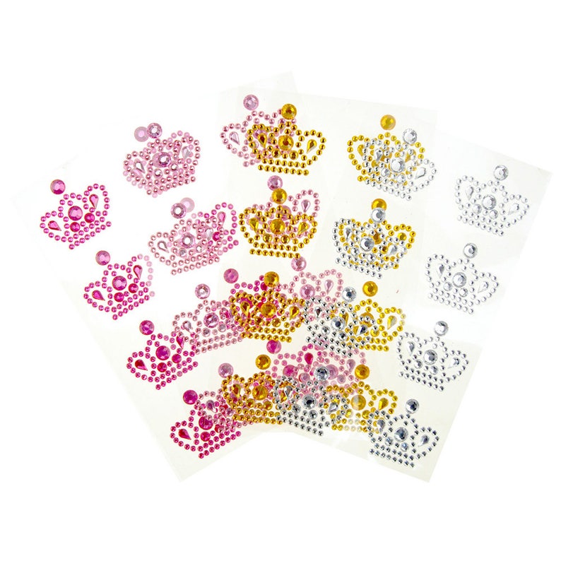Royal Crown Adhesive Rhinestone Stickers 8-count | Etsy