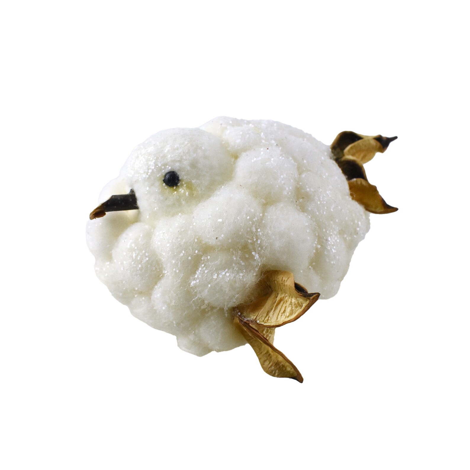 Glittered Cotton Ball Bird Figure 4-1/2-inch - Etsy