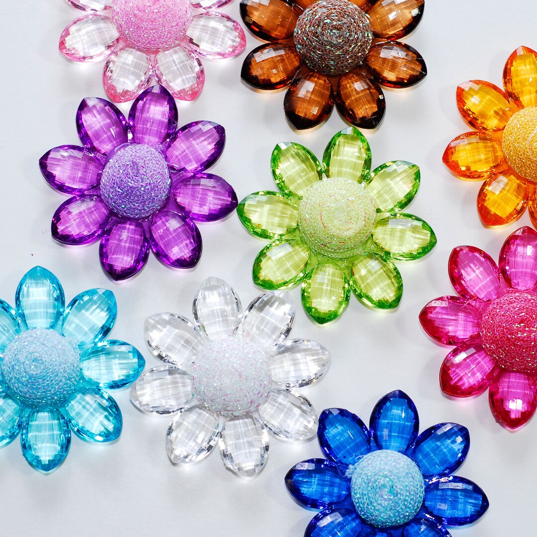 Sunflower Acrylic Crystal, Round Edge, 6-piece - Etsy