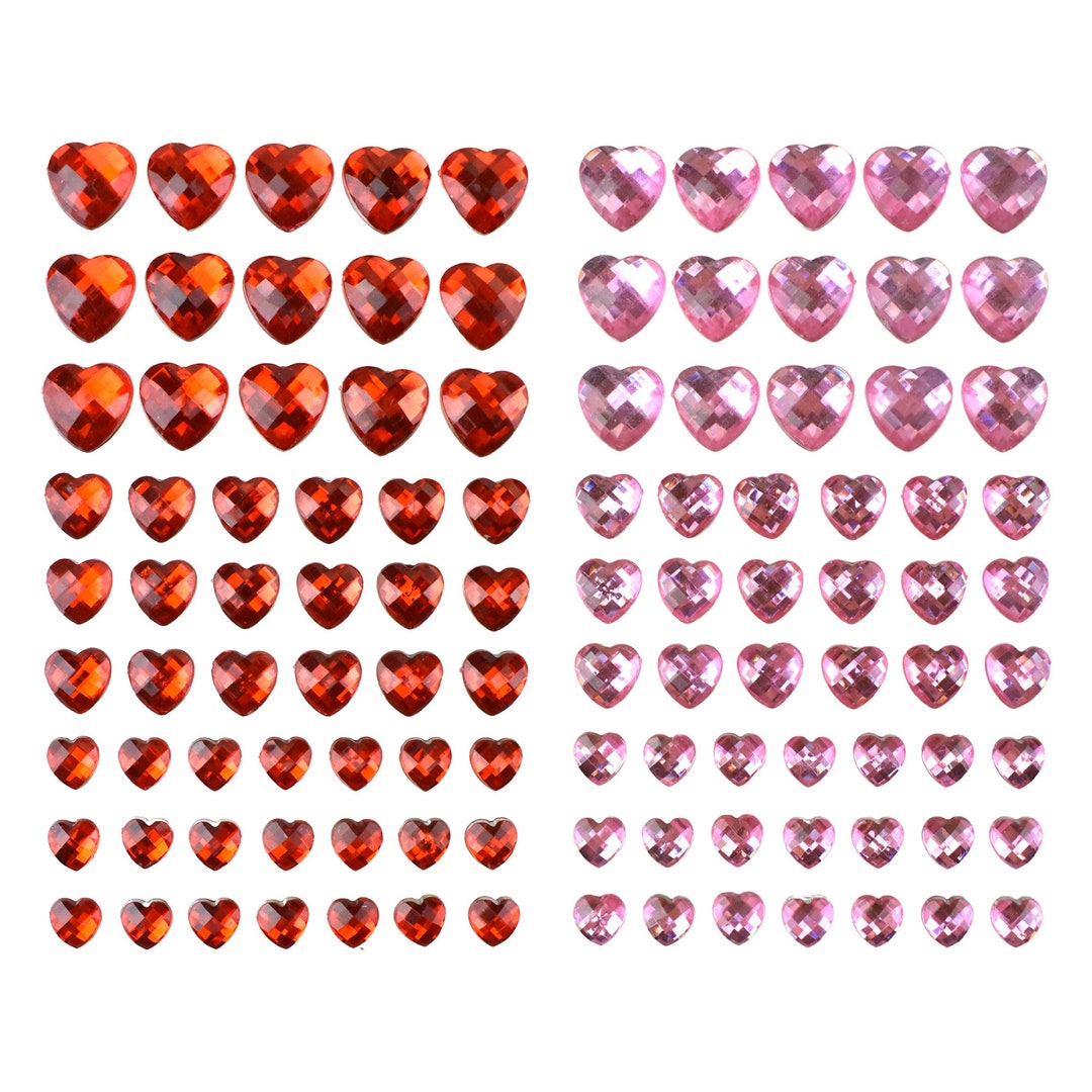 Heart Shaped Rhinestone Stickers, Assorted Sizes, 54-count - Etsy