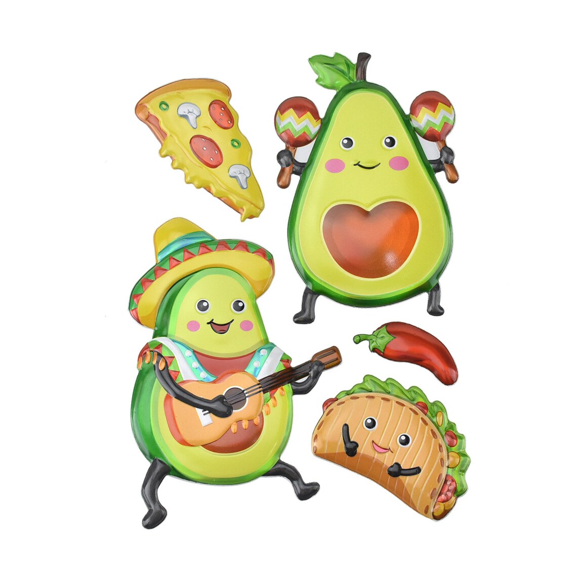 Avocado Puffy 3D Pop-up Wall Art Stickers 5-piece - Etsy