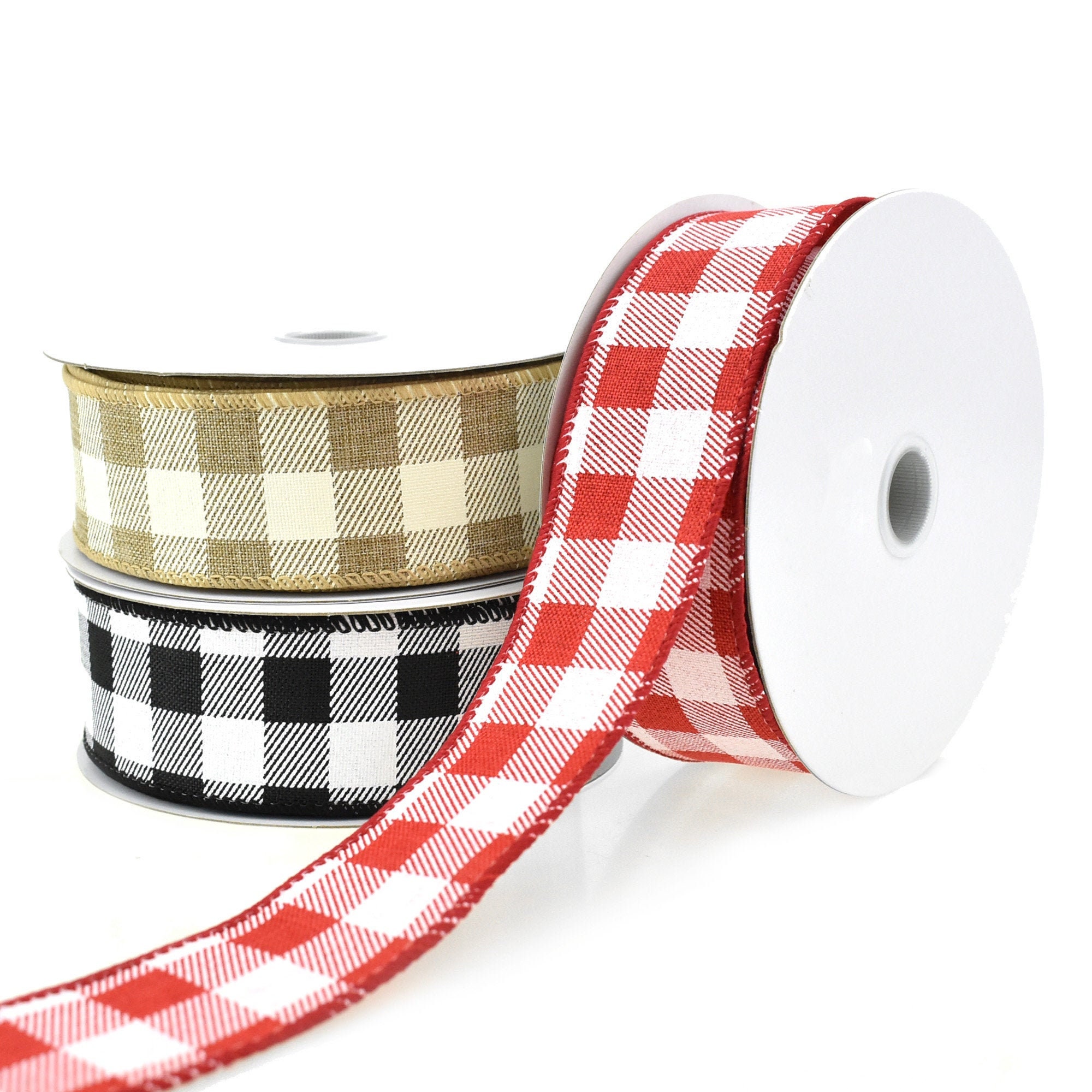 Printed Gingham Patterned Wired Ribbon 1-1/2-Inch 10-Yard | Etsy
