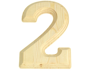 Pine Wood Beveled Wooden Number 4 Natural 5-13/16-inch | Etsy