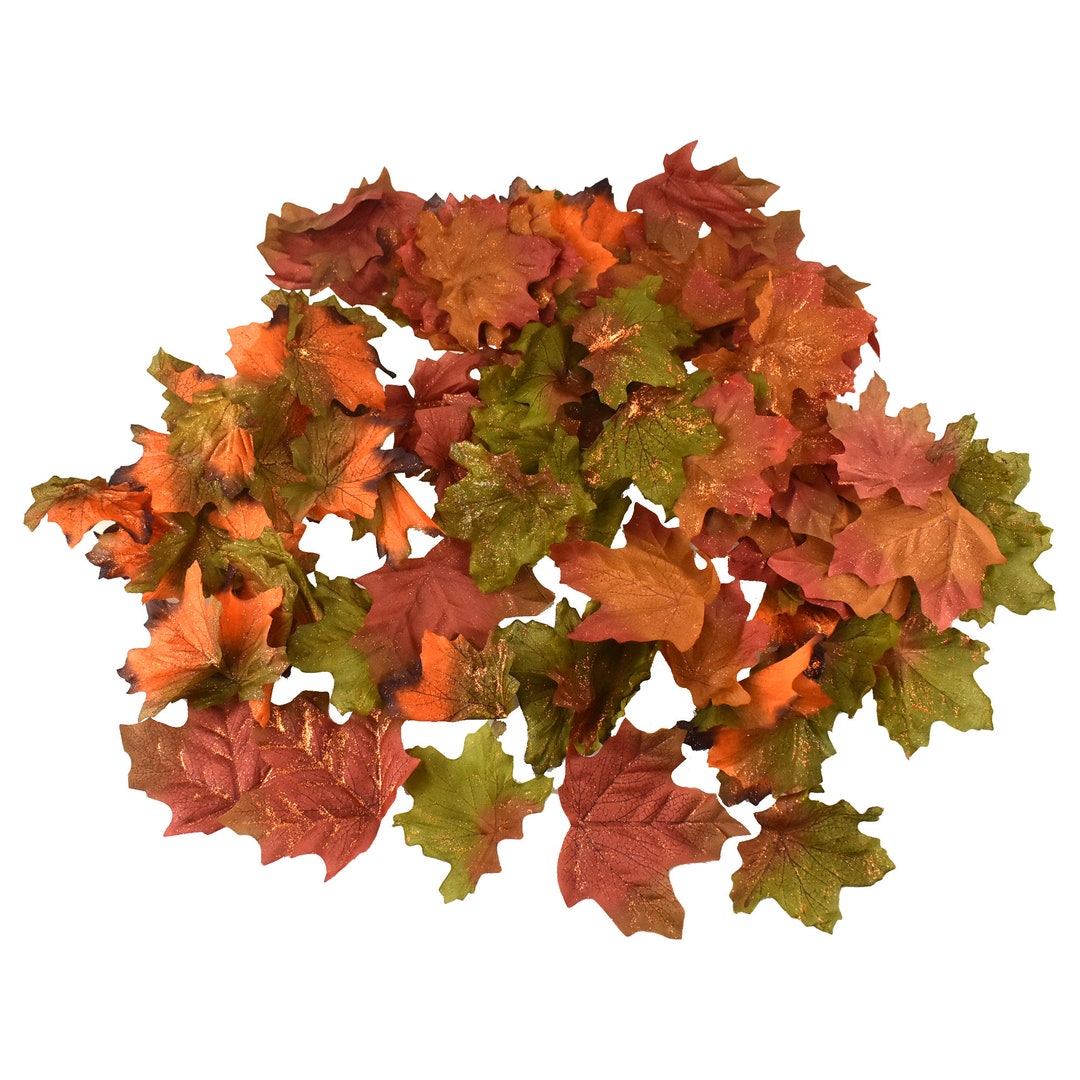Glittered Artificial Autumn Maple Leaves Assorted Colors - Etsy