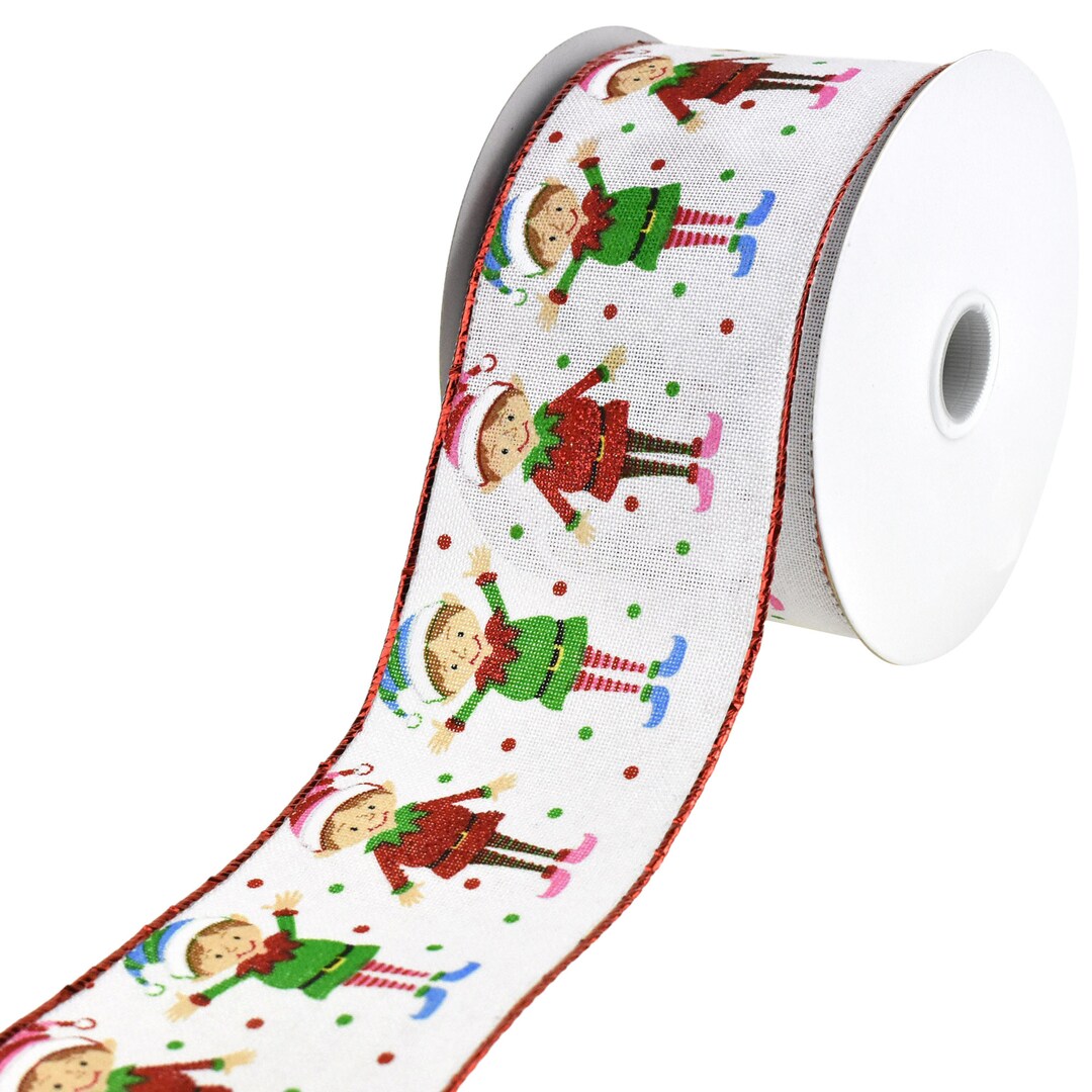 Happy Christmas Elves Wired Ribbon, 2-1/2-inch, 10-yard - Etsy