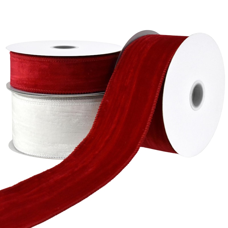 Red Textured Wired Ribbon - Etsy