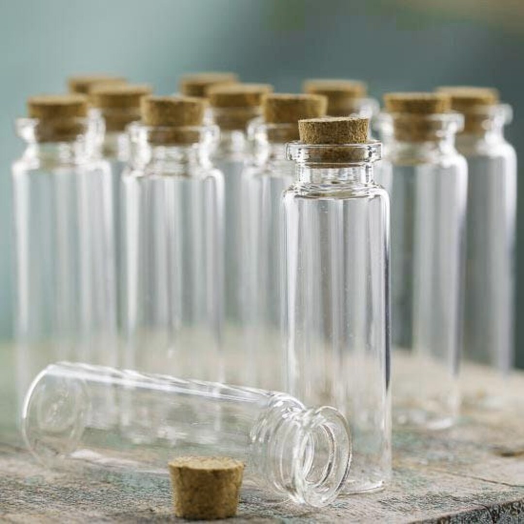 Mini Corked Glass Tube Vial Bottles, 12-count - Etsy