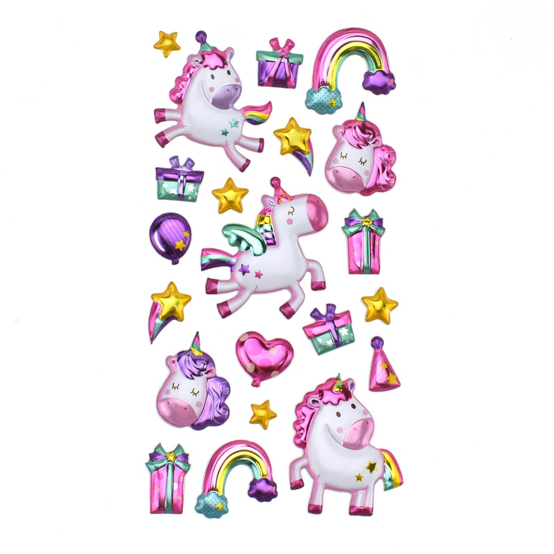 Metallic Balloon Blast Baby Unicorn Paper Craft Stickers - Etsy