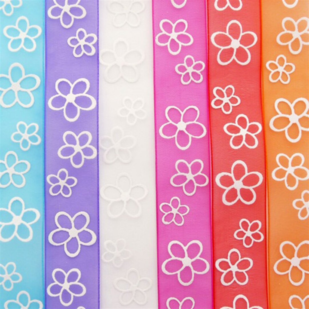 Flower Sheer Organza Ribbon, 7/8-inch, 10 Yards - CLOSEOUT - Etsy