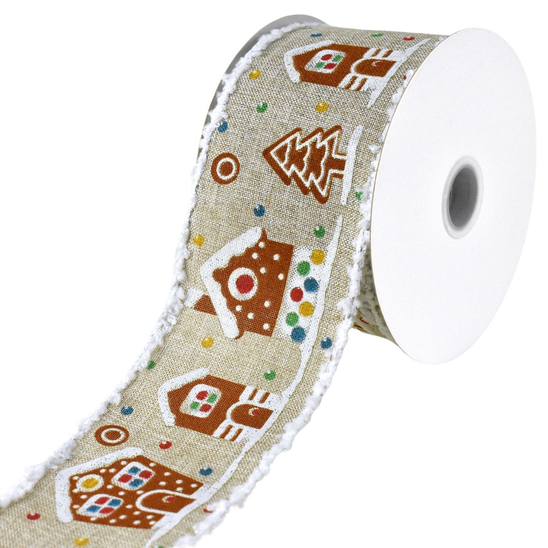 Christmas Gingerbread Houses Frizette Wired Ribbon, 2-1/2-inch, 10-yard ...