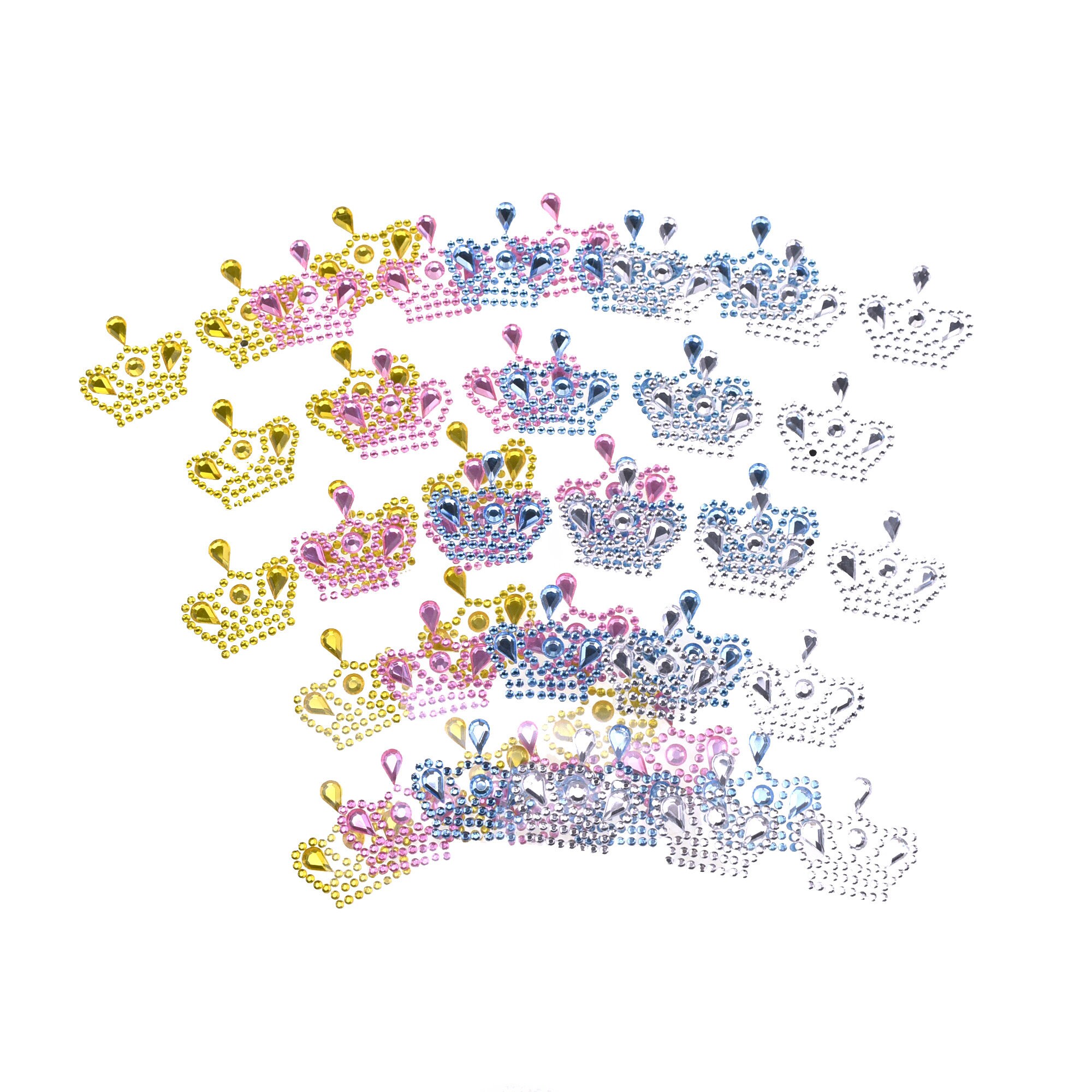 Royal High Crown Rhinestone Stickers 1-Inch 13-Count | Etsy