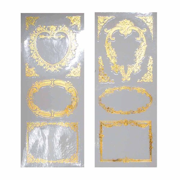 Gold Foil Border Stickers - Etsy