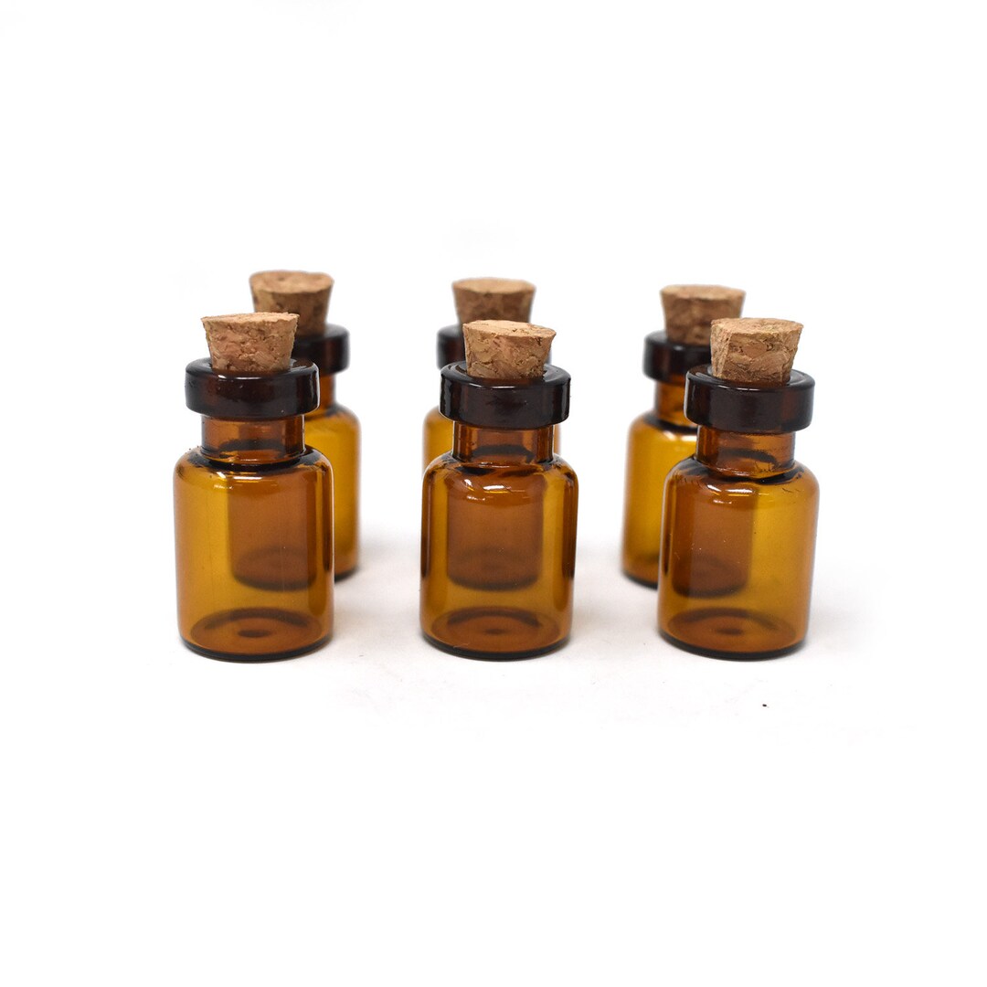 Tinted Small Glass Containers With Cork Lid 1-1/8-inch - Etsy