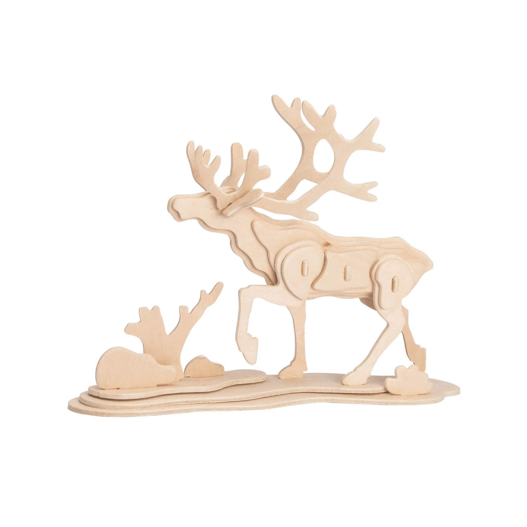 Reindeer 3D Wooden Puzzle, 8-3/4-inch - Etsy