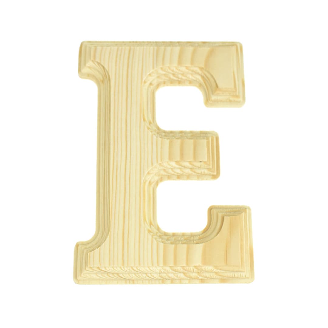 Pine Wood Beveled Wooden Letter E, Natural, 5-13/16-inch - Etsy Pine Wood Beveled Wooden Letter E, Natural, 5-13/16-inch - Etsy