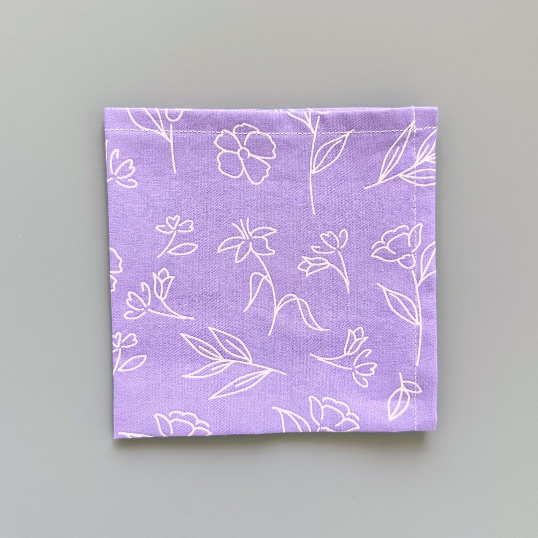Floral Purple and White Napkins Reusable Napkins Lunch Box Napkins ...