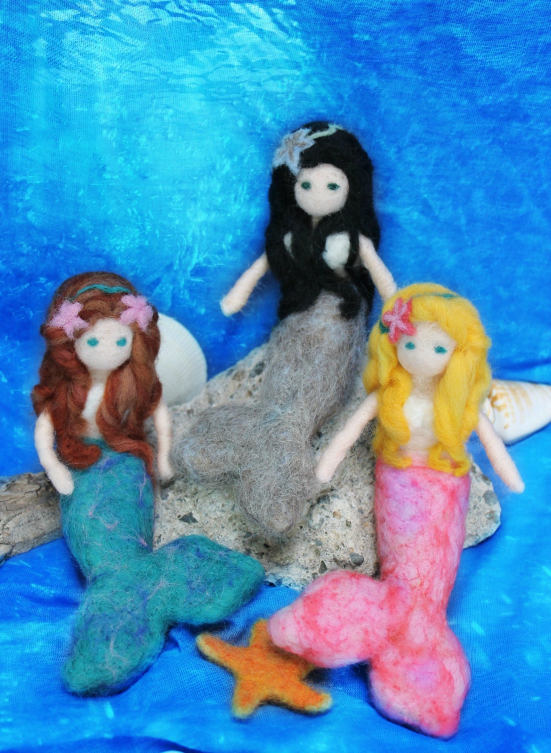 Mermaid Doll Needle Felted Mermaid Toy Waldorf Style Felted - Etsy