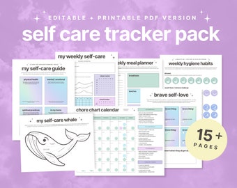 Printable BUNDLE || ADHD Planner, Self Care Tracker Pack, Habit Tracker ...