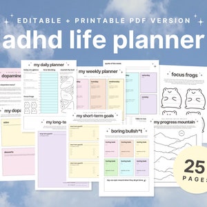 ADHD Planner PRINTABLE Version ADHD Life Planner Weekly - Etsy