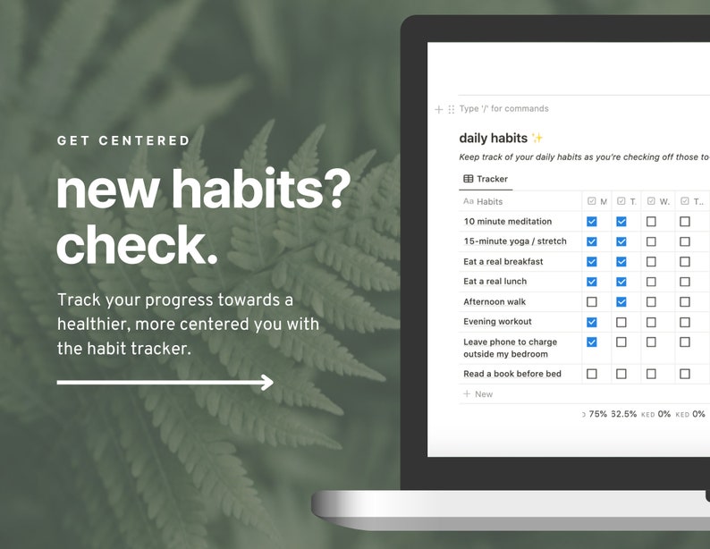 Notion Template Minimal Nature Aesthetic Notion ADHD Planner Notion ...