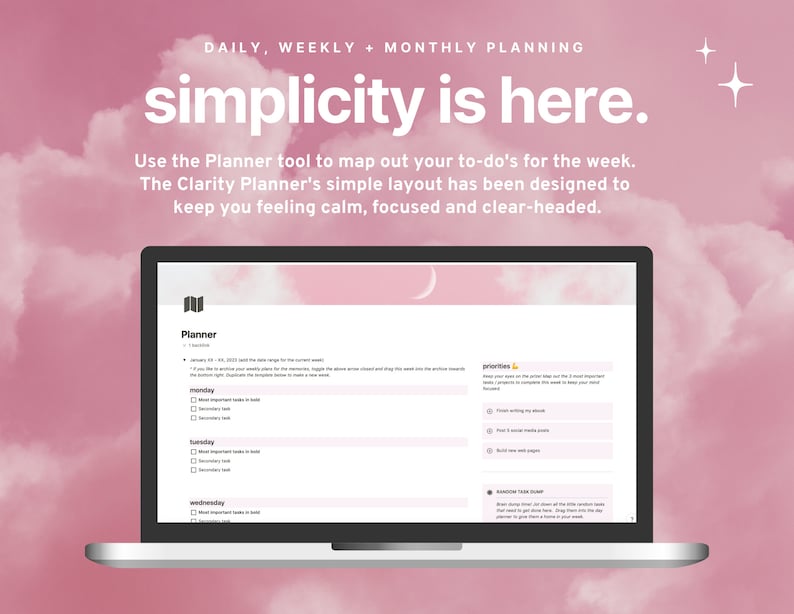 Notion Template || Pink Aesthetic | Colorful Notion ADHD Planner ...